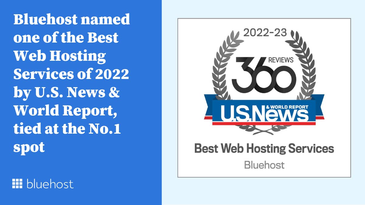 Bluehost Named one of the Best Web Hosting Services of 2022 by U.S ...