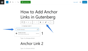 How to Add an Anchor Link in WordPress & Create Anchor Links