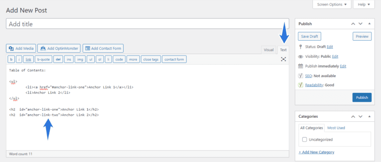 How to Add an Anchor Link in WordPress & Create Anchor Links