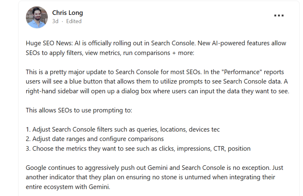 Google Search Console AI Update: How the New AI Reporting Feature Works